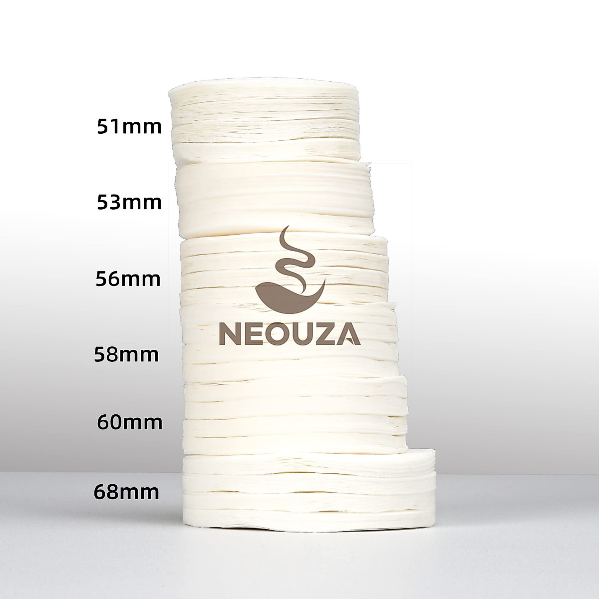 NEOUZA Coffee Round Paper Filter Container Shower Screen Holder for Espresso Machine Portafilter Moka Pot AeroPress, White Ash
