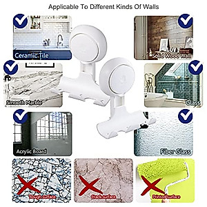 LEVERLOC Razor Holder for Shower 2 Pack, Suction Cup Hooks Powerful Vacuum Suction Hooks Removable and Reusable Shower Razor Hooks for Bathroom & Kitchen Shower Hooks