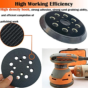2 Pack 5 Inch 8 Hole Hook and Loop Sander Pad for Ridgid R2600, R2601 5" Random Orbit Sanders - Replacement Backing Sanding Pad for Pad Part Number 300527002