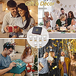 Shot Glasses 0.5oz 6pcs Crystal Shot Glass Set with 24K Gold Leaf Flakes and Golden Rim, Cool Tequila Sshot Glasses for Liquor, Bourbon, Vodka and Whisky, Unique Décor, Collection & Gift (0.5oz)