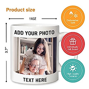 Custom Mug Personalized Photo Mug 11oz on Both Side Custom Mug with Your Picture, Logo, Text Personalized Coffee Mug Customized Gifts for Birthday Christmas Party Decoration 11oz White Wholesale