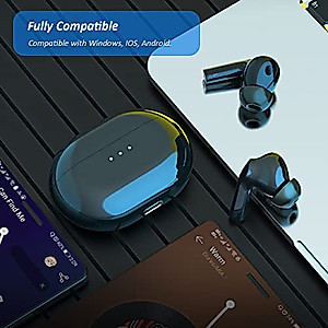 Awker A50 True Wireless Earbuds in Ear Bluetooth 5.1 Earphones Headphones, Touch Control with Charging Case, Built in Mic, Waterproof, TWS HiFi Stereo for Sport (Black)