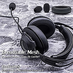 Revolver Ear Pads for Cloud Revolver / Revolver S Headset I Thicker 1 Inch Enhanced Memory Foam - Hybrid Mesh Upgrade More Comfort by DIMOST