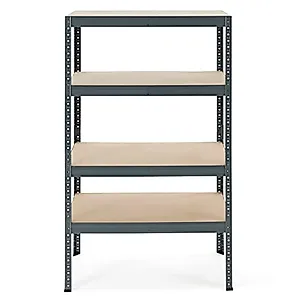 Trestles 36 x 60 4 Tier Adjustable Storage Metal Frame Shelves Boltless Multipurpose Utility Rack Unit for Warehouses and Garages, 800 lb Capacity