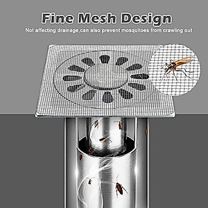 4 inch Disposable Shower Drain Cover Hair Catcher Shower Drain Mesh Stickers, Floor Drain Sticker for Bathroom, Laundry, Bathtub, Kitchen, Sink, 50 PCS Pack(grey)
