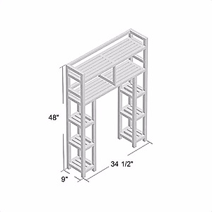 Bernardston 34.5" W x 48" H x 9" D Solid Wood Free-Standing Over-the-Toilet Storage