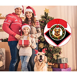 SICOHOME Golden Retriever Christmas Ornament Golden Retriever Gifts for Women and Dog Lovers Golden Retriever Xmas Tree Ornaments Round Ornament with Gift Box Xmas Present for Retrievers Lovers Gift