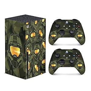TACKY DESIGN Infinite Space Skin Compatible for Xbox Series x Skin Legendary Futuristic Soldier Console & Two Controller Skin, Xbox x Sticker Premium Vinyl 3M Decal Full wrap, Xbox Cover
