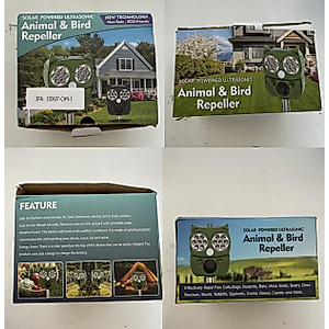 2Pcs Ultrasonic Animal Repellent Outdoor Solar Animal Repeller with Motion Sensor Cat Repellent Outdoor Waterproof to Scare Raccoon Fox Rabbit Deer Squirrel Skunk Repellent for Yard Garden (NO.3)