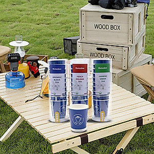 Motanber Jasmine Cup Tea - Paper Cup Instant Tea, Jasmine Green Tea Flavor, Camping cup tea,portable tea,food grade paper cup with tea,1 cup with 2g tea(10 Cups) (Jasmine)