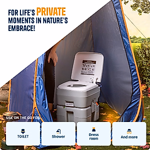 Alpcour Portable Pop Up Tent – Privacy Tent for Portable Toilet, Shower and Changing Room for Camping and Outdoors – Spacious, Extra Tall and Waterproof with Utility Accessories - Sturdy and Easy Fold