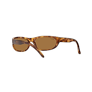 Ray-Ban Men's RB4033 Predator Rectangular Sunglasses, Havana/Polarized Brown, 60 mm