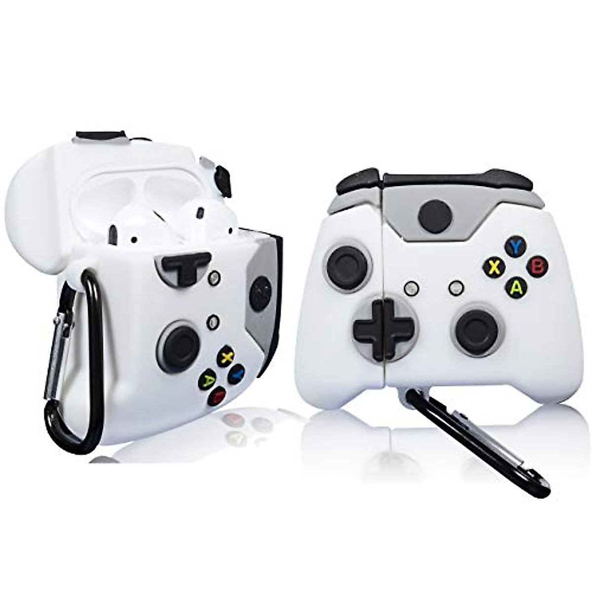 Oqplog for Airpod 2/1 for AirPods Case 3D Cute Fun Cartoon Fashion Funny Character Air Pods 2&1 Cover Design for Men Girls Teen Boys Unique Kawaii Trendy Stylish Soft Silicone Cases – White Controller