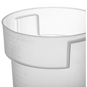Carlisle FoodService Products Bain Marie Round Food Storage Container with Stackable Design for Kitchens, Restaurants, Catering, Plastic, 18 Quarts, Clear