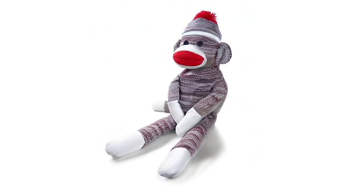 Pennington Sock Monkey Plush Toy - Hand-Knit 20 Inch Huggable Gift