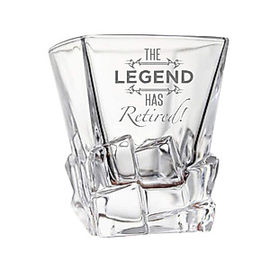 Osci-Fly The Legend Has Retired Handmake Whiskey Glasses - Creative Birthday Gifts for Men Women