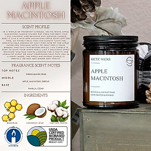 Arctic Wicks 3 Pack Fall Candles Honey Spiced Pear, Pumpkin Spice Latte, Apple Macintosh | Coconut Beeswax Candles | 9oz Amber Jar | Farmhouse Candles Non-Toxic Clean Burn 100% USDA Certified Biobased