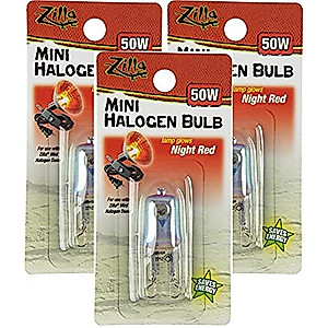 Zilla Mini Halogen Bulb - Night Red 50W - Pack of 3