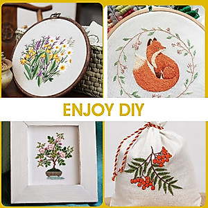 Prasacco 8 PCS White Embroidery Fabric, 4 Size Pre-Cut Natural Cotton Embroidery Cloth Fabric Squares Embroidery Fabric Cross Stitch Fabric Fabric Embroidery Cloth for Craft Garment Embroidery