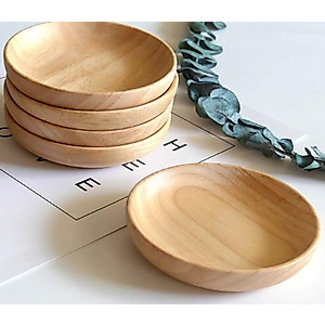 Islandoffer Wood Plate, Wooden Round Tray, Wooden Sushi Soy Dish tray