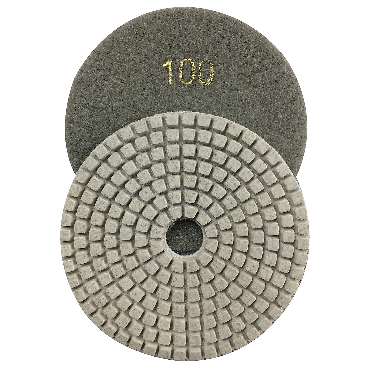Konfor Diamond Polishing Pads 4" Wet Use for Sanding Marble Granite Stone Concrete Travertine Polish Pack of 7 Grit 50-3000