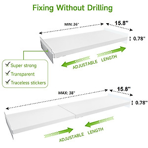 SOFRON Expandable Closet Shelf Organizer, Adjustable Shelves Organizer, Storage Shelving Rack DIY Divider RV Separator for Cabinet Pantry Wardrobe Cupboard Kitchen, 2 Pack, XXL
