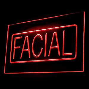 160044 Facial Beauty Salon Shop Center Open Display LED Light Neon Sign (12" X 8", Red)