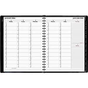 2024 Office Depot® Brand Weekly/Monthly Planner, 8" x 11", Black, January to December 2024, OD710800