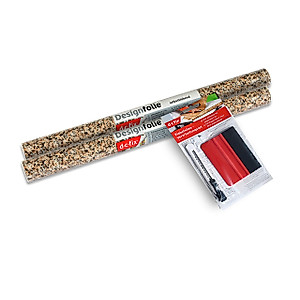 d-c-fix 346-0181-2PKA Decorative Self Adhesive Film, Brown Granite, 17" x 78" Roll, 2-Pack with Applicator