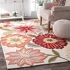 nuLOOM Hand Tufted Palm Springs Area Rug, 4x6, Pink