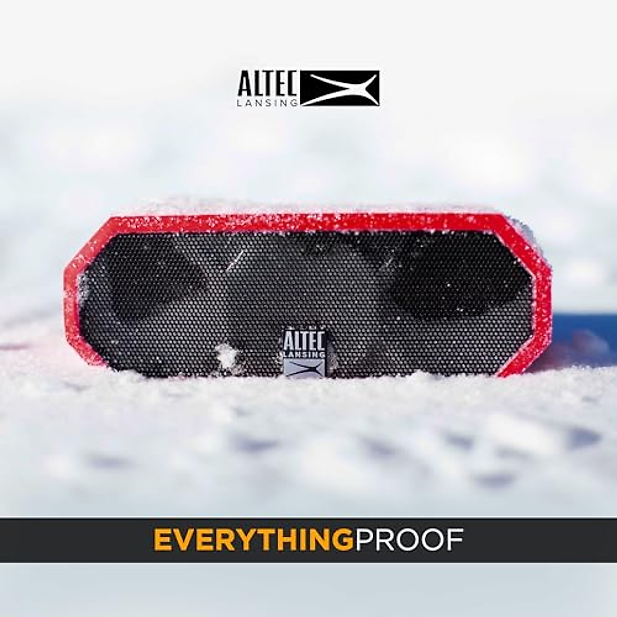Altec Lansing Jacket H2O 2 - Waterproof Bluetooth Speaker with 3.5mm Aux Port, IP67 Certified & Floats in Water, Compact & Portable Speaker for Travel & Outdoor Use, 8 Hour Playtime,Deep Red
