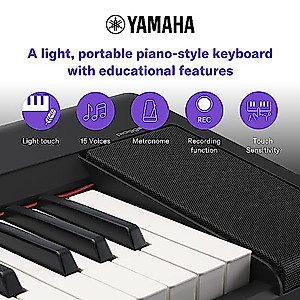 Yamaha 76-Key Piaggero Ultra-Portable Digital Piano, Black (NP35B)