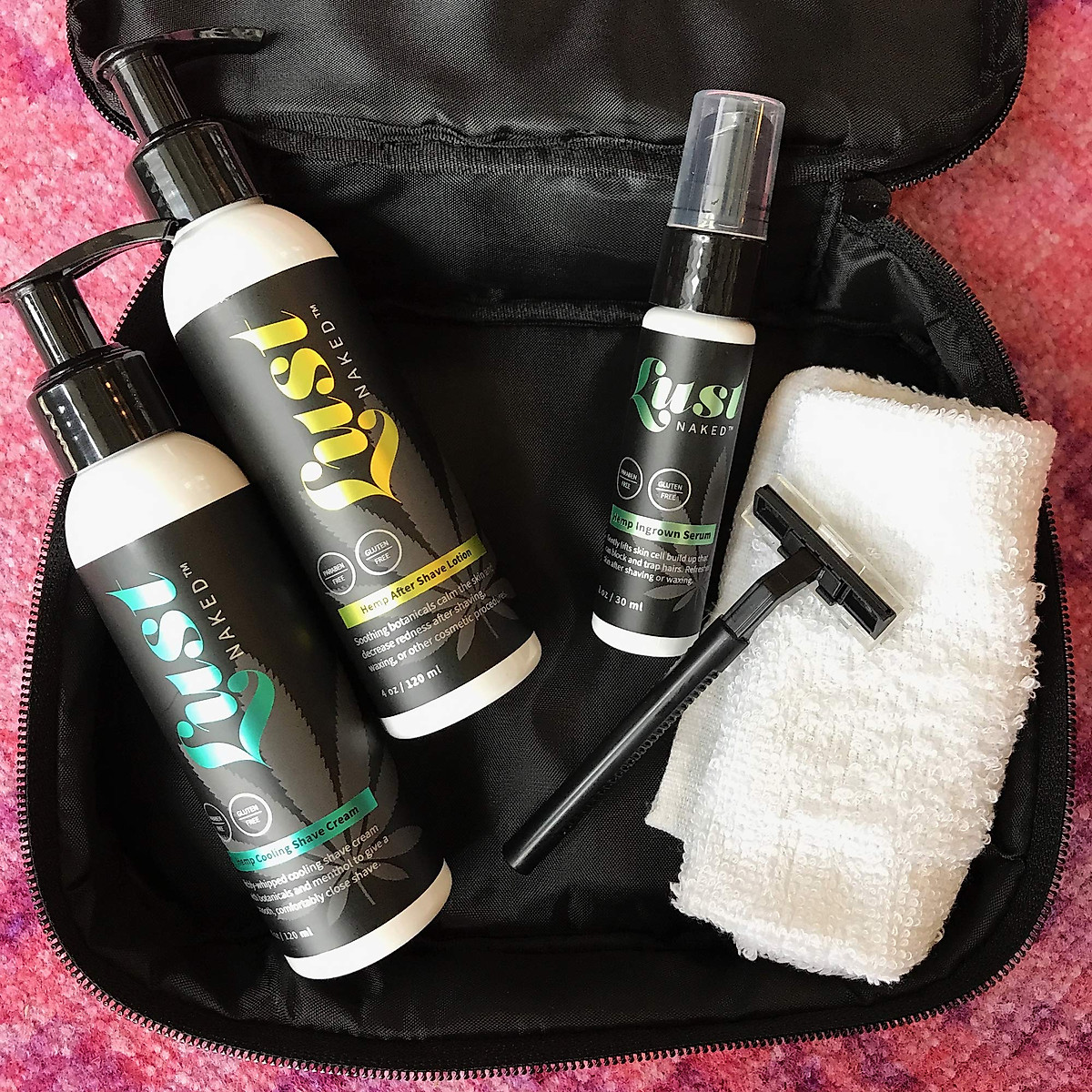 Lust Naked - Hemp Cooling Shave Cream, Menthol Shave Lotion, Shaving Cream Gel, 4.0 oz.