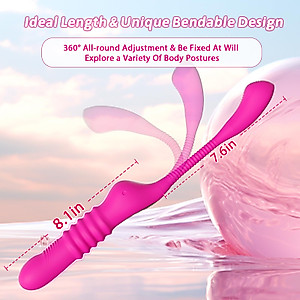 Thrusting Strapless Strap On G Spot Dildo Vibrator, 4 in 1 Rotating Tapping Vibrating Double Ended Dildo Lesbian Pegging Women Couples Adult Sex Toys, Silicone Anal Dildos Vibrators, Female Sex Toy