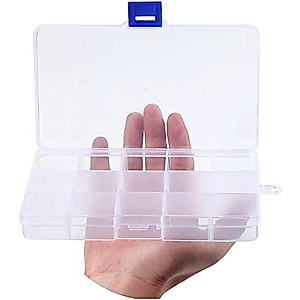 10 Grids Portable Plastic Organizer Container Storage Box,with Adjustable Grid (2 pcs)