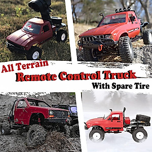 The perseids RC Crawler Offroad RC Truck WPL C14 RC Rock Crawler 4x4 1/16 Scale Remote Control Trucks, 2.4G Semi Trucks All Terrain Car RTR Hobby RC Gift for Kids and Adults