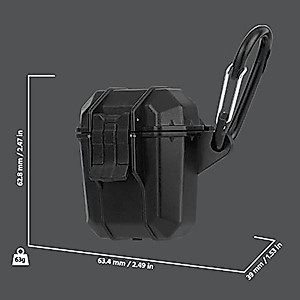 PELICAN - Marine Series Case - Compatible with AirPods 1-2 - Waterproof - Military Drop Protection - Black