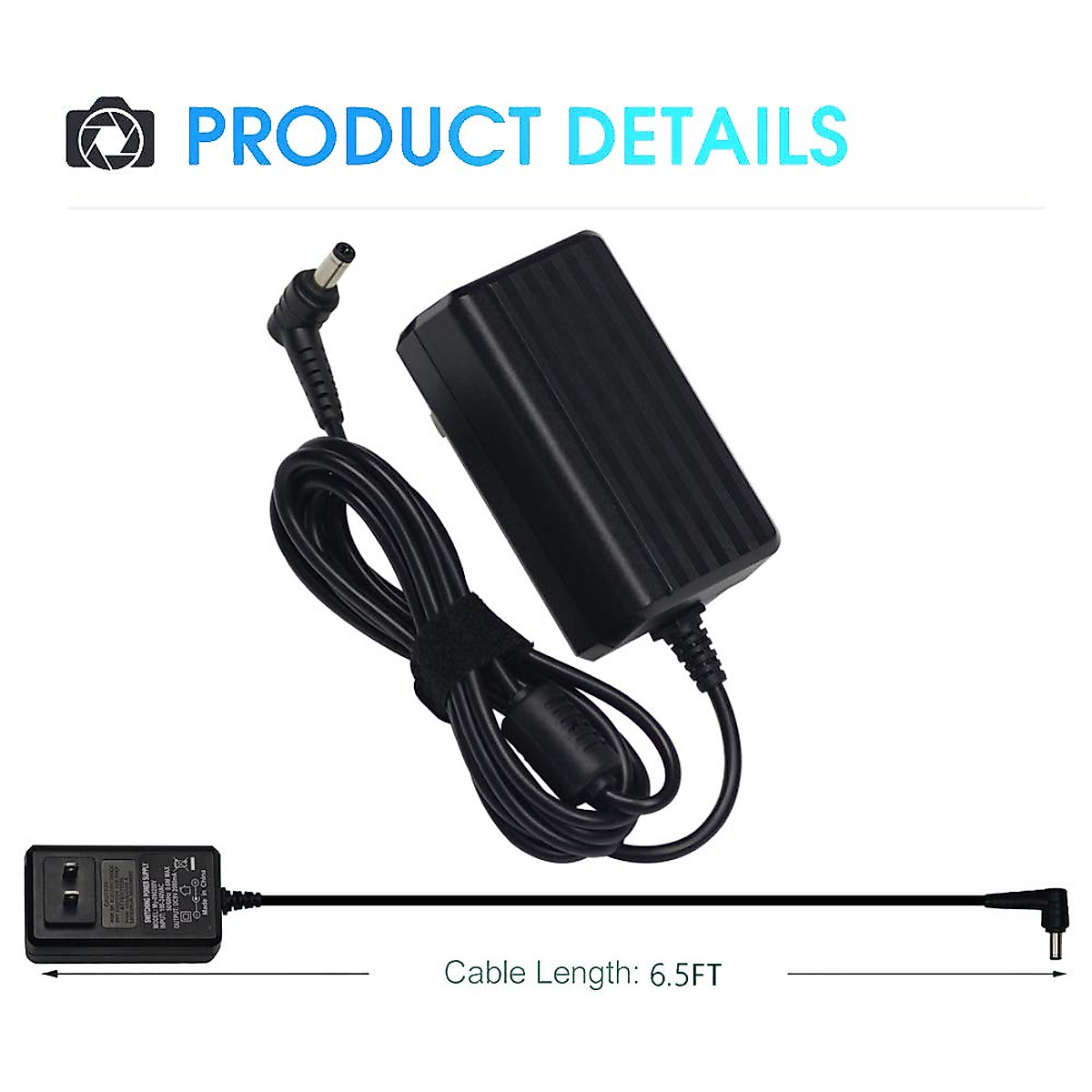 12V 2A Switching AC/DC Power Supply Adapter Wall Charger US Plug (2.1mm X 5.5mm,12 Volt - 2amp)
