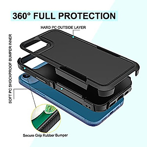 LEXNEC Designed for iPhone 14 & Apple iPhone 13 Cases,Heavy-Duty Tough Rugged Lightweight Slim Shockproof Protective Men Women Phone Case Cover for iPhone 13 (6.1",2021)[Black]