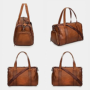 VELEZ Top Grain Leather Backpack for Men + Weekender Bag with Shoe Compartment