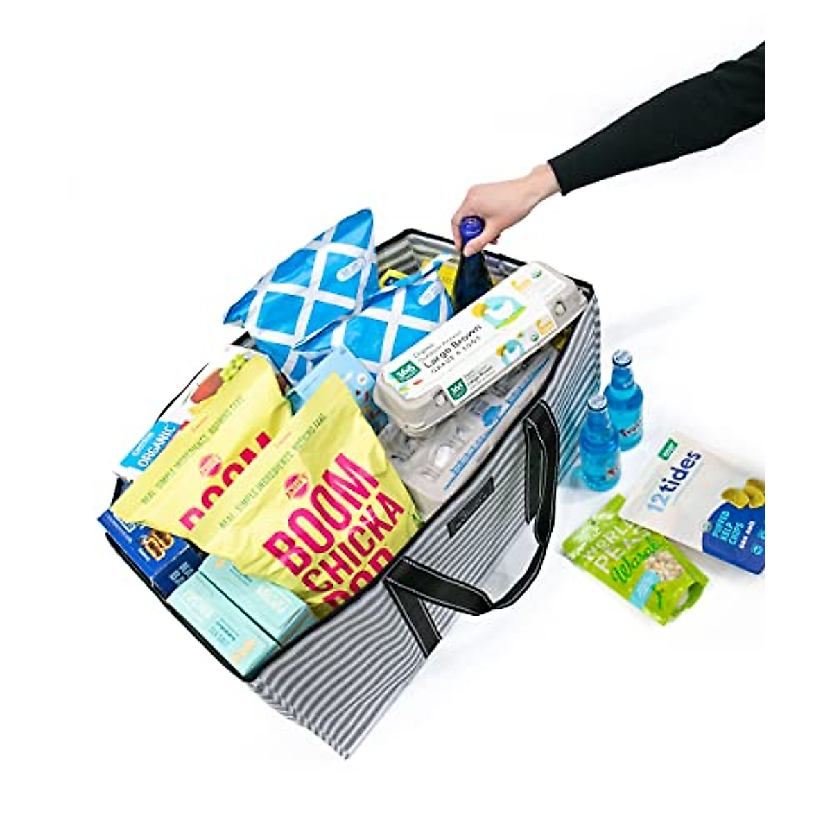SCOUT Errand Boy - Extra Large Lightweight Utility Tote with Breakaway Zipper - Collapsible Grocery and Market or Beach Tote