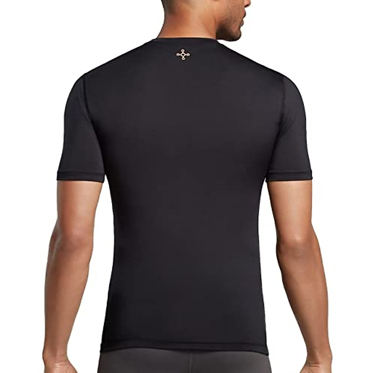 Tommie Copper Men’s Core Compression Short Sleeve Crew Neck Shirt | UPF 50, Breathable Base Layer for Sports, Gym & Support - Black - Large