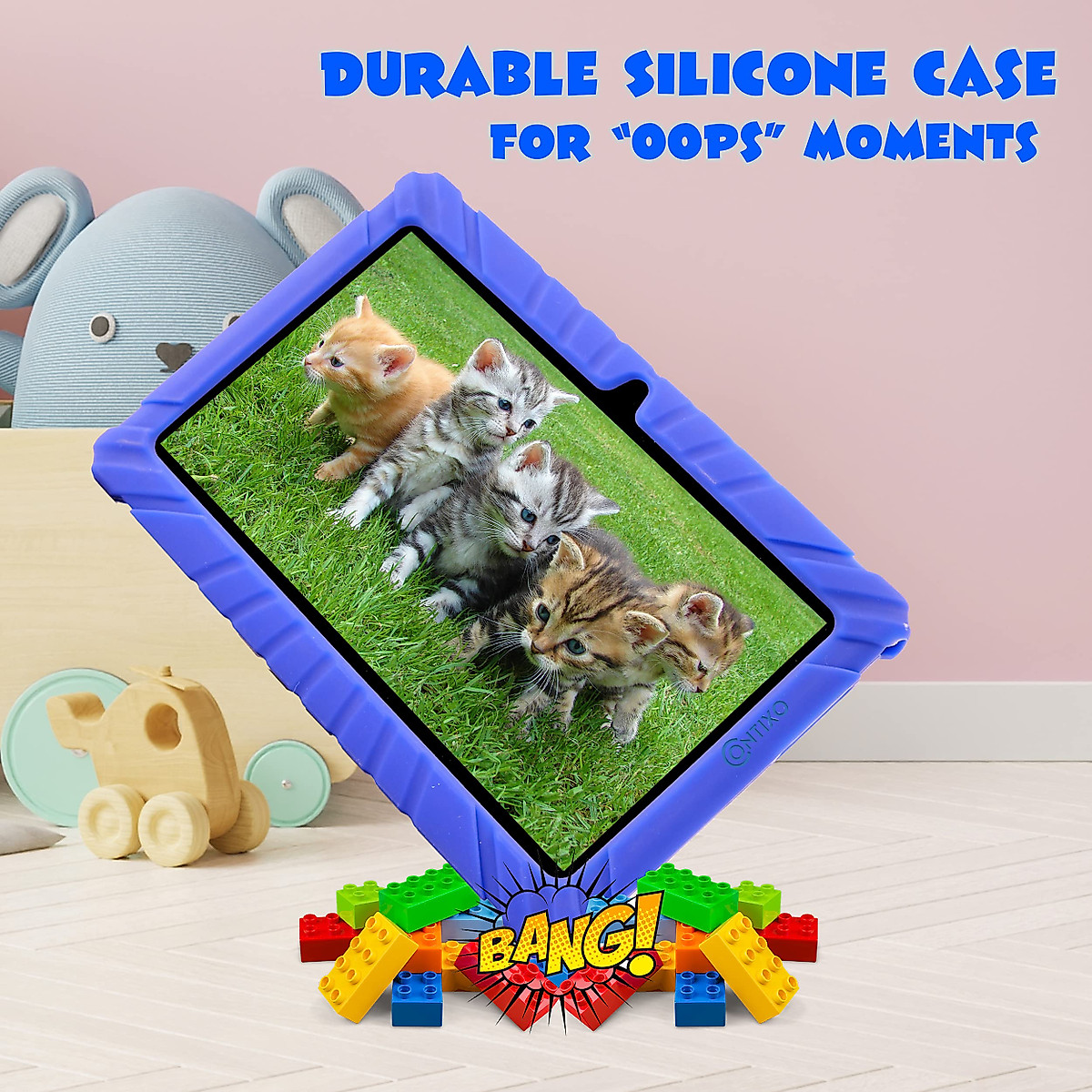 Contixo Kids Tablet V8, 7-inch HD, Ages 3-7, Toddler Tablet with Camera, Parental Control - Android 11, 16GB, WiFi, Learning Tablet for Children, 50+ Disney Storybooks Apps and Kid-Proof Case, DkBlue