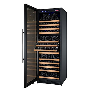 Allavino 24" Wide FlexCount II Tru-Vino 177 Bottle Single Zone Black Left Hinge Wine Refrigerator