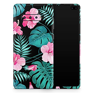 DesignSkinz Tropical Mint and Vivid Pink Floral v2 Protective Vinyl Decal Wrap Skin Cover Compatible with The Samsung Galaxy S20 (Screen Trim & Back Glass Skin)