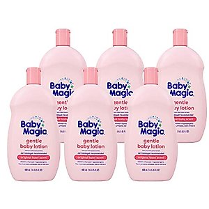 Baby Magic Gentle Baby Lotion | 16.5 Fl Oz (Pack of 6) | Vitamins & Aloe, Pink (705544), Original Baby Scent