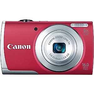 Canon PowerShot A2600 16.0 MP Digital Camera with 5x Optical Zoom and 720p Full HD Video Recording (Red) (OLD MODEL)