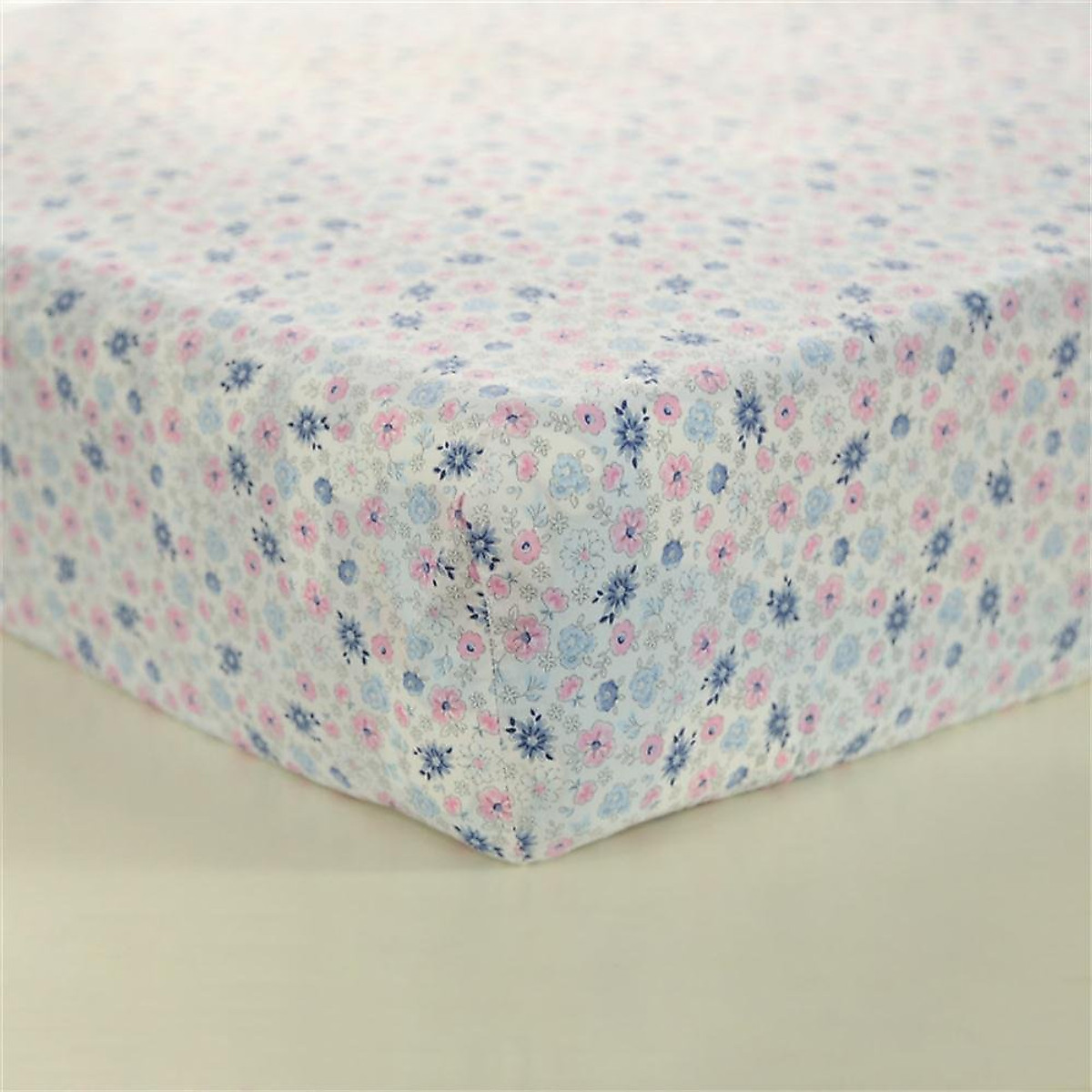 Brandream Pink Butterfly Floral Crib Bedding Set for Girls | 4 Piece Nursery Set | Comforter, Fitted Sheet, Skirt, Diaper Stacker Included