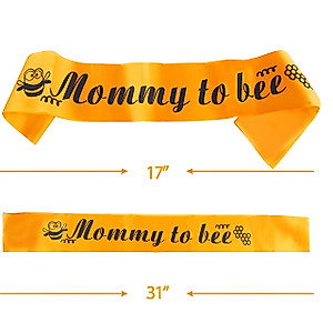 Baby Shower Decoration for Mom To Be and Dad To Be, Yellow Flowers style Tiara + Yellow & Black Sash + Yellow & White "Daddy to be" pin, Maternity Gift for Her and Him