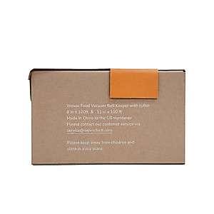Wevac 8''x100' & 11''x100' 2 Rolls Food Vacuum Seal Roll Keeper with Cutter, Ideal Vacuum Sealer Bags for Food Saver, BPA Free, Commercial Grade, Great for Storage, Meal prep and Sous Vide
